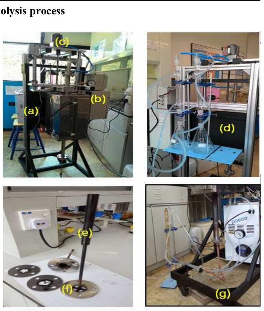 (3) vertical fluidized-bed pyrolysis system. (a) front view