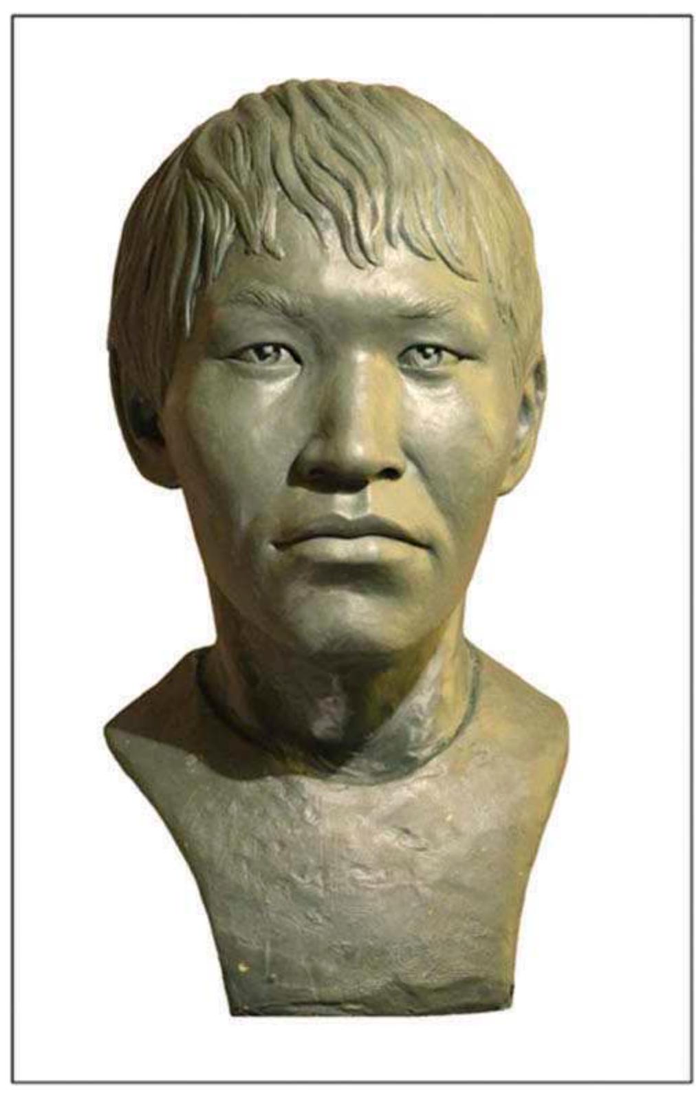 Atlasovskoe burial. reconstruction of face from the skull.