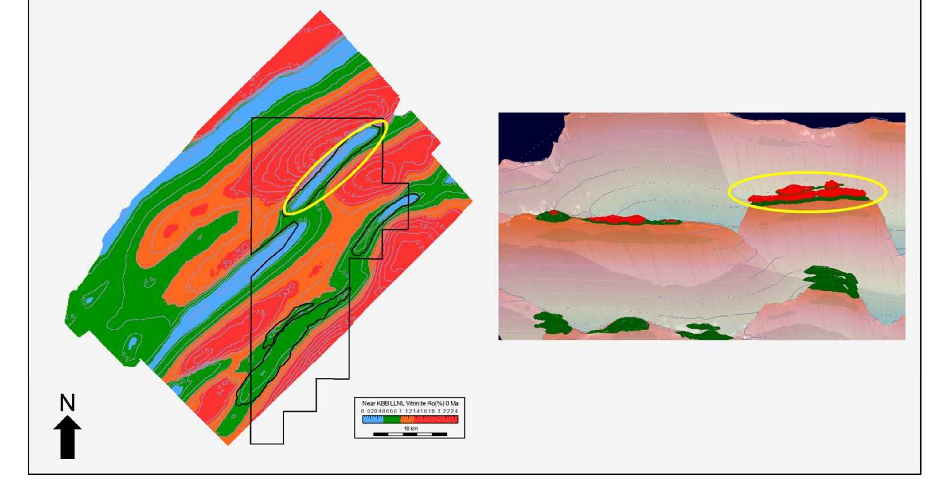 Re 15 - vitrinite reflectance (%vro) maturity map of