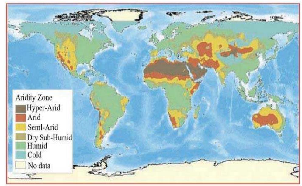 Aridity zones of the world [48]