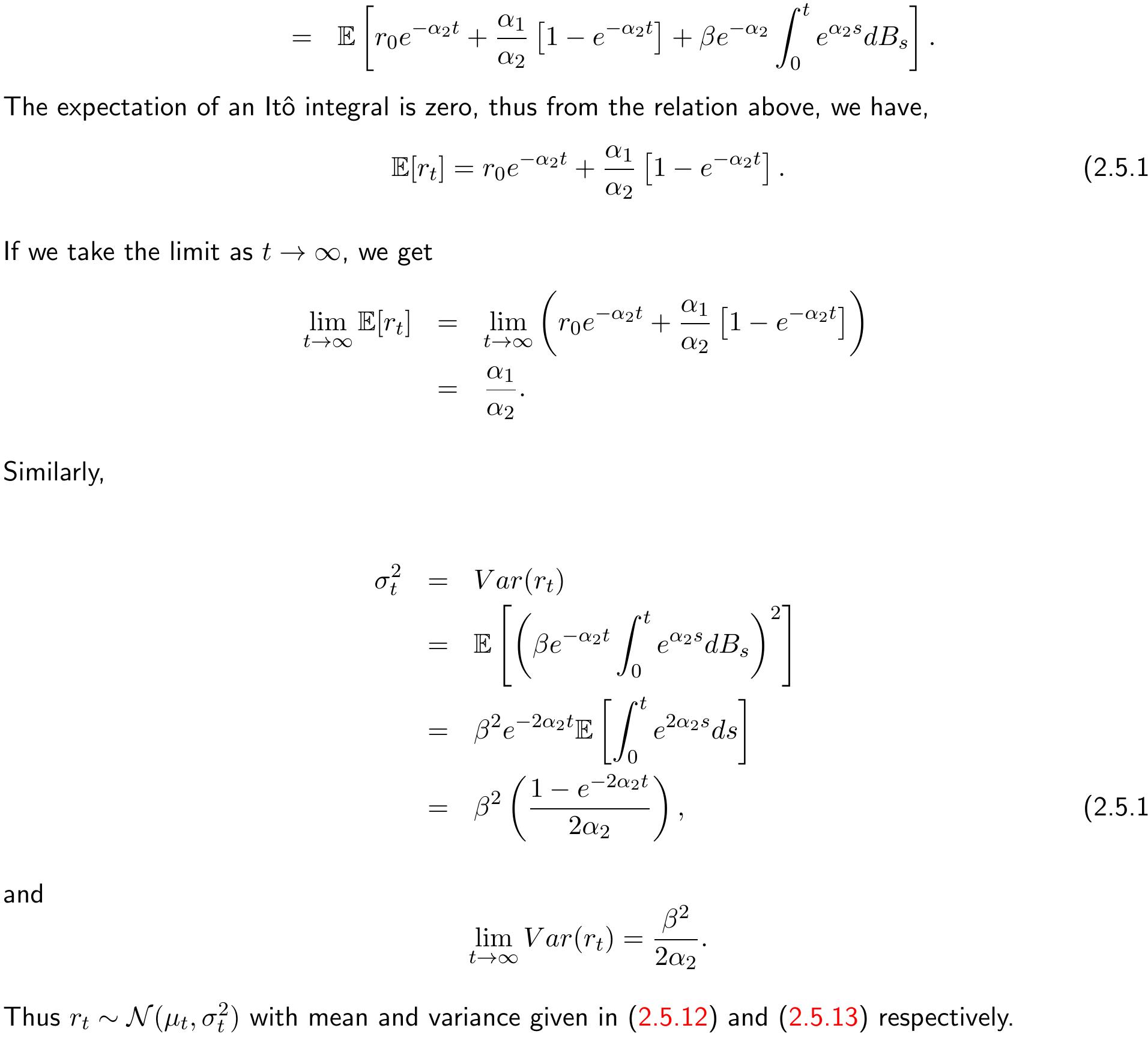 .6 bond pricing under the vasicek model 2.5.4 proof. the