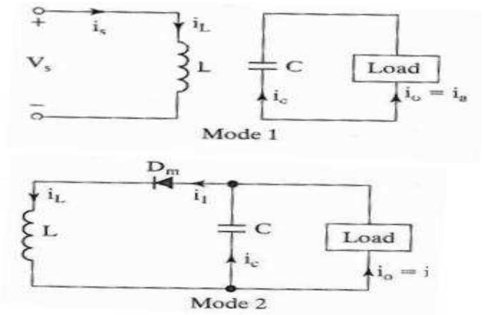 Equivalent circuit of buck-boost converter.