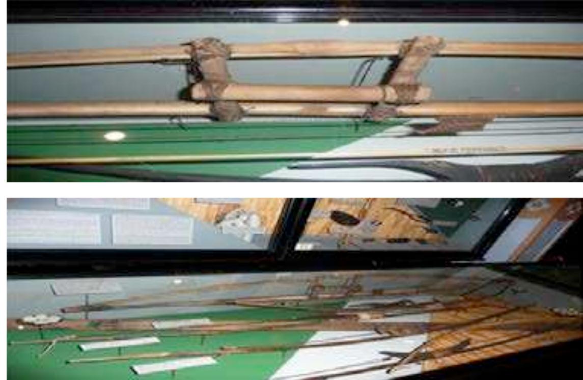 Examples of pellet bows displayed in the pitt rivers museum
