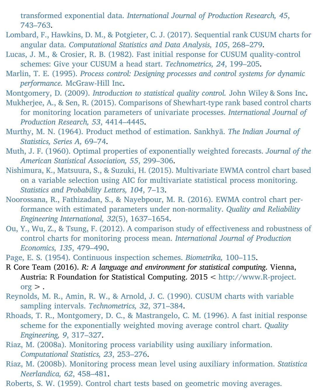 Table 6 An Ewma Monitoring Scheme With A Single Auxiliary