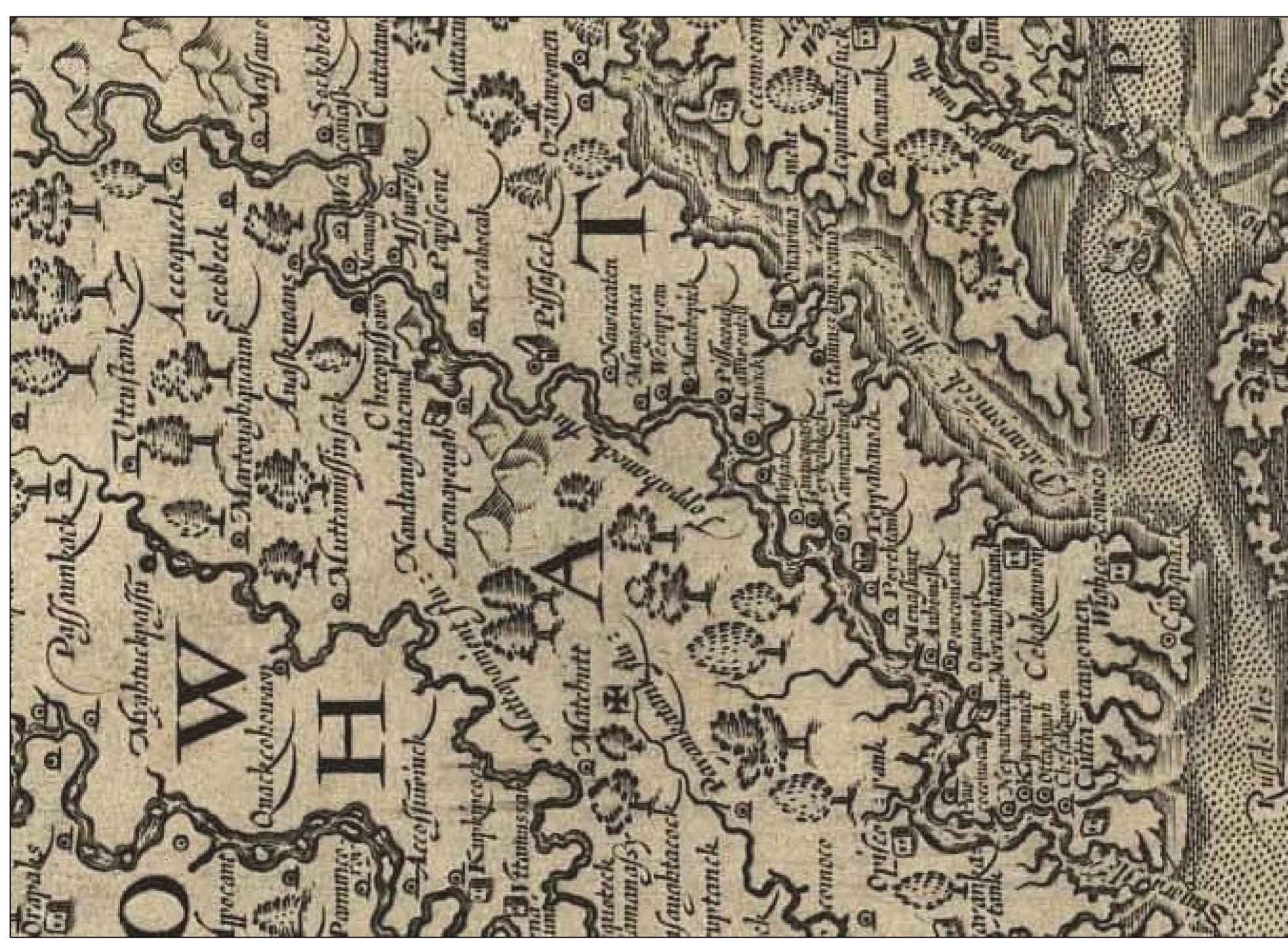 Smith’s map of virginia (1608, published 1612) showing the