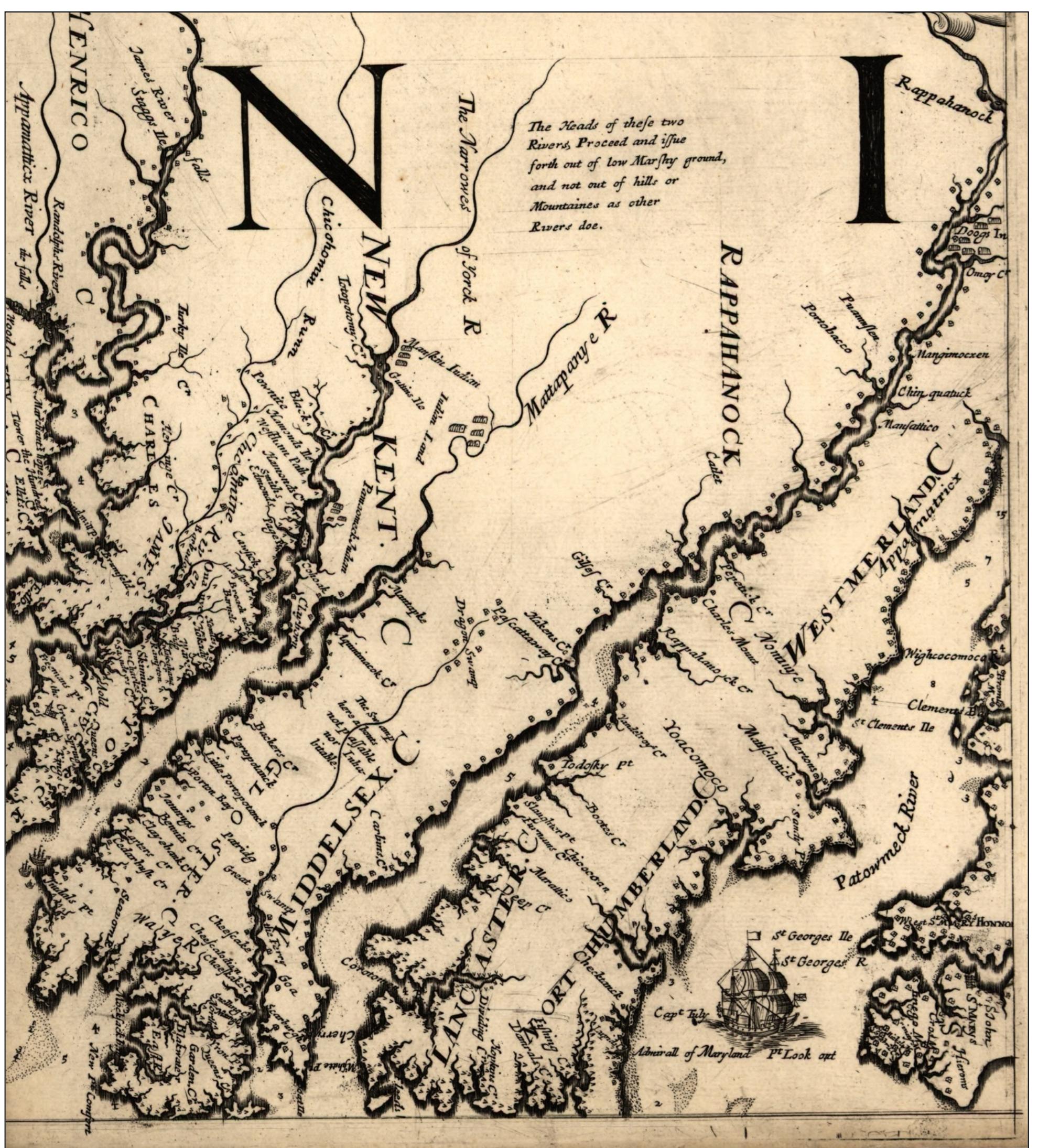 Augustine herman’s map of maryland and virginia (fieldwork