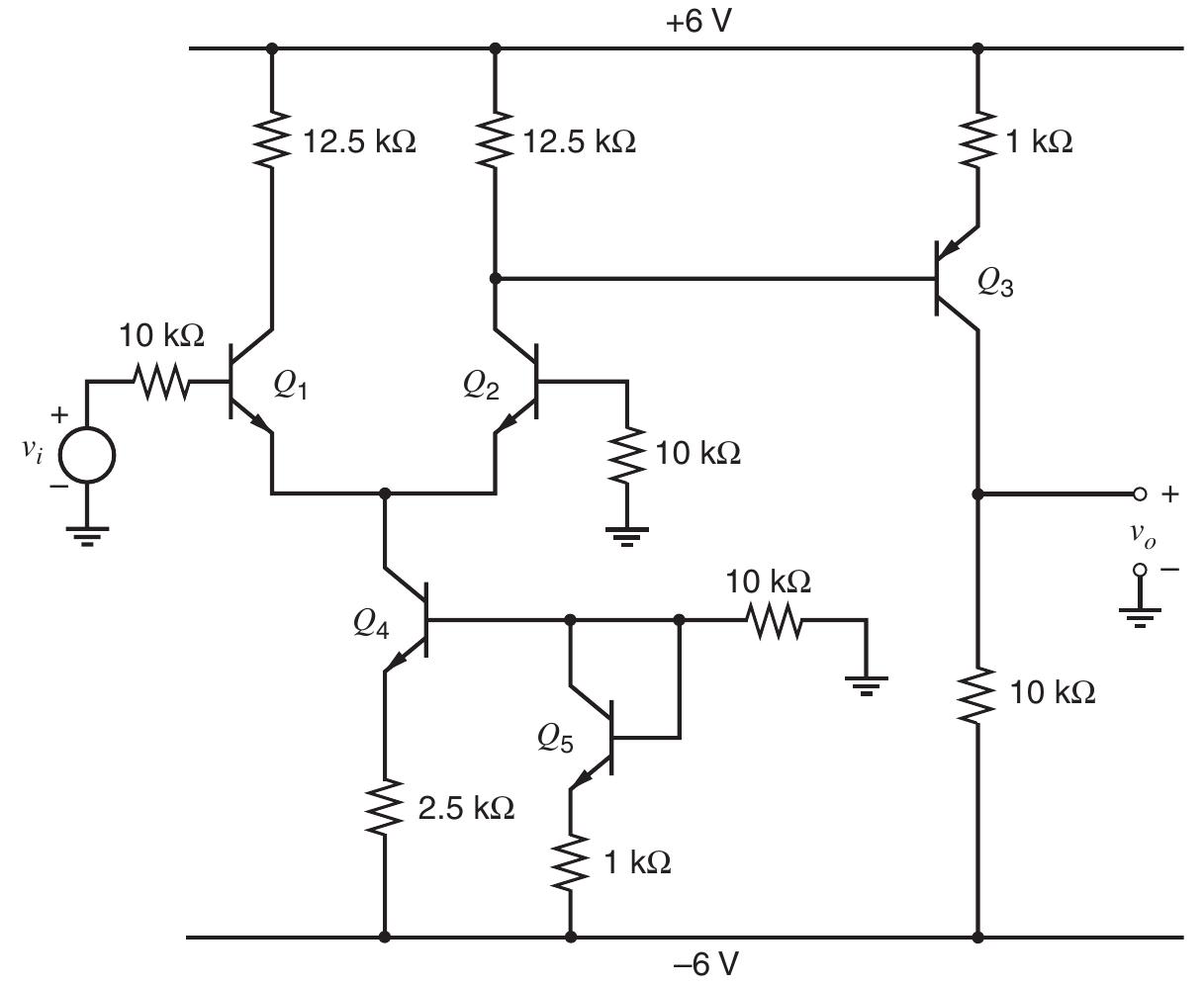 47 two-stage amplifier with pnp second stage. 7.36 a