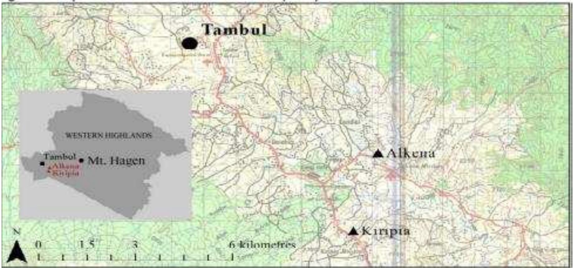 Map of tambul nebilyer area and the location of takopoka