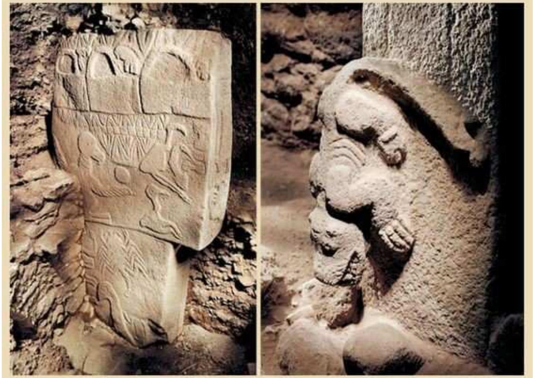 Pillar 43 from gobekli tepe in turkey shows three ‘handbag’