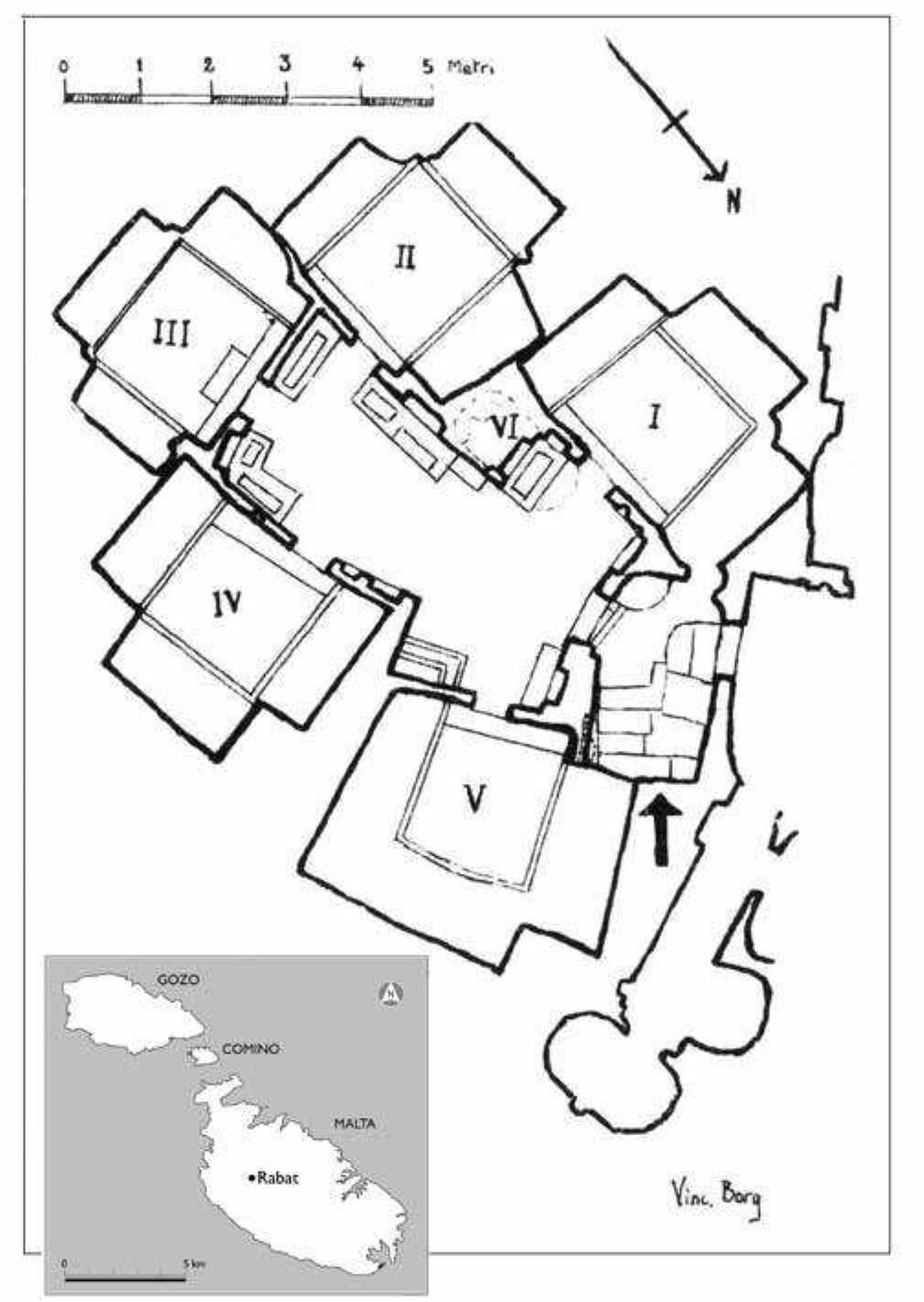 Location map and plan of the ta¢-caghqi south-east hypogeum,
