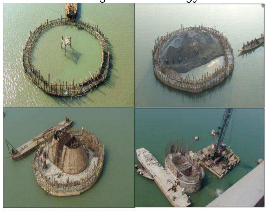 At the location of the foundations bali piles fig 8 )were