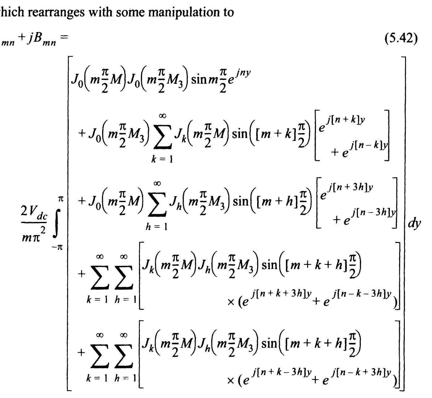 Integrating eq. (5.42) gives the closed-form solution for