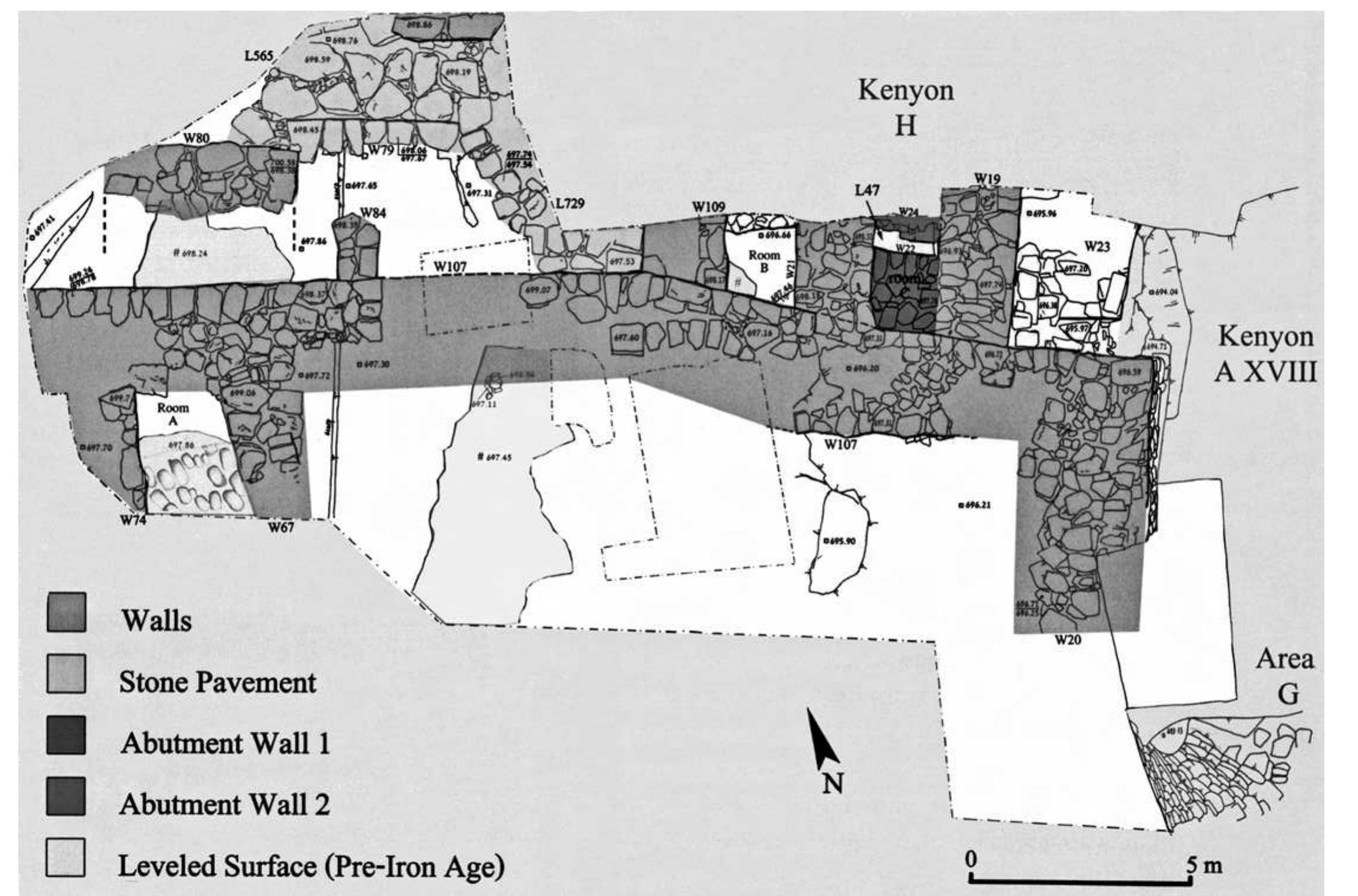 Plan of the ‘large stone structure’ (courtesy of e. mazar;