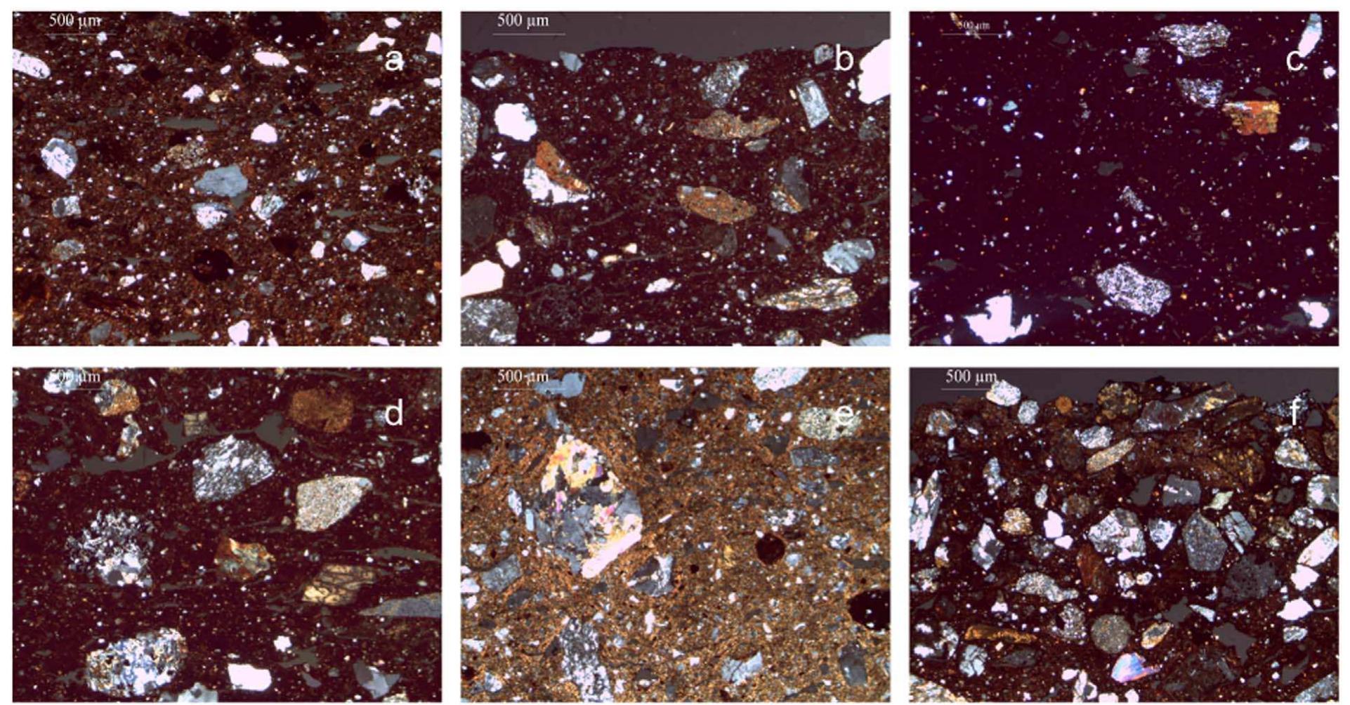 Photomicrographs showing the great internal heterogeneity of