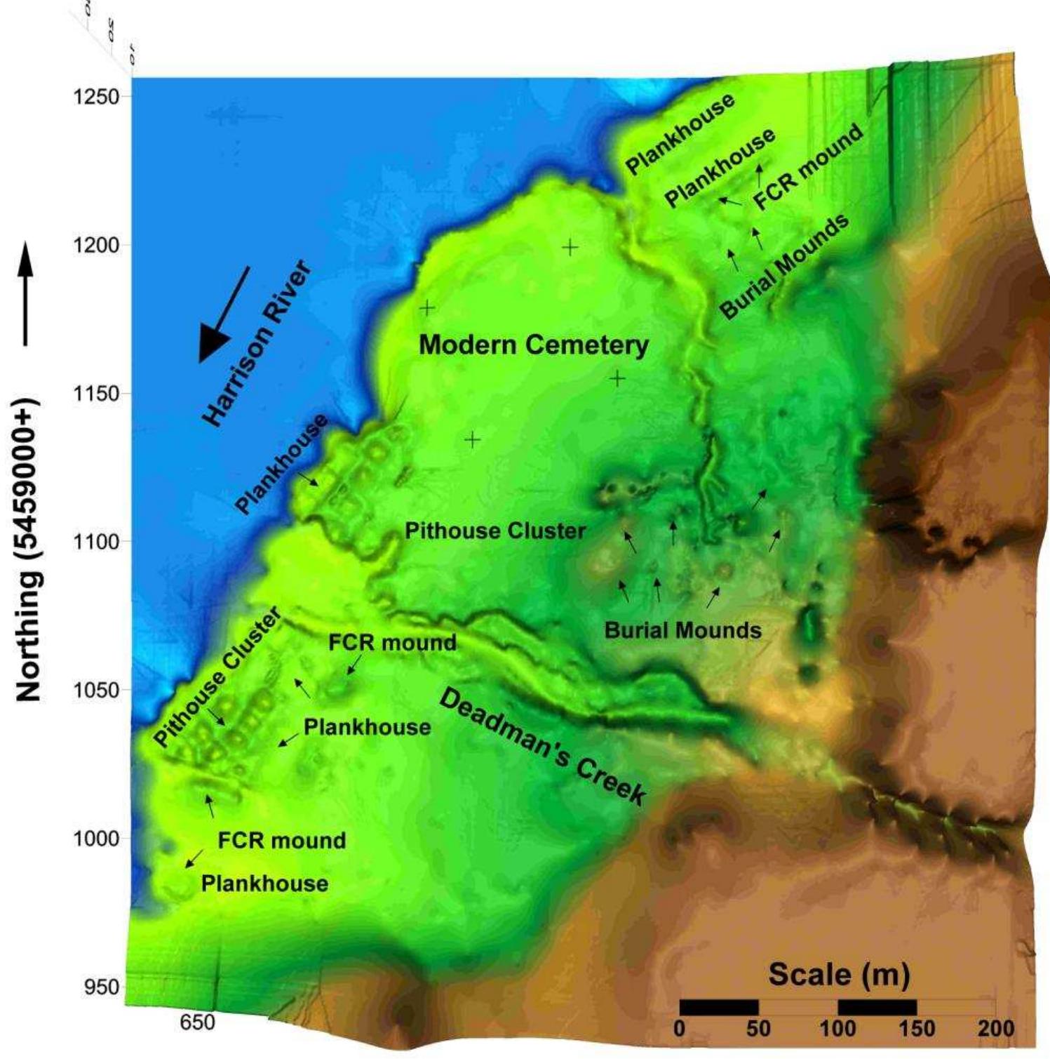 1. higelem site map with main archaeological features