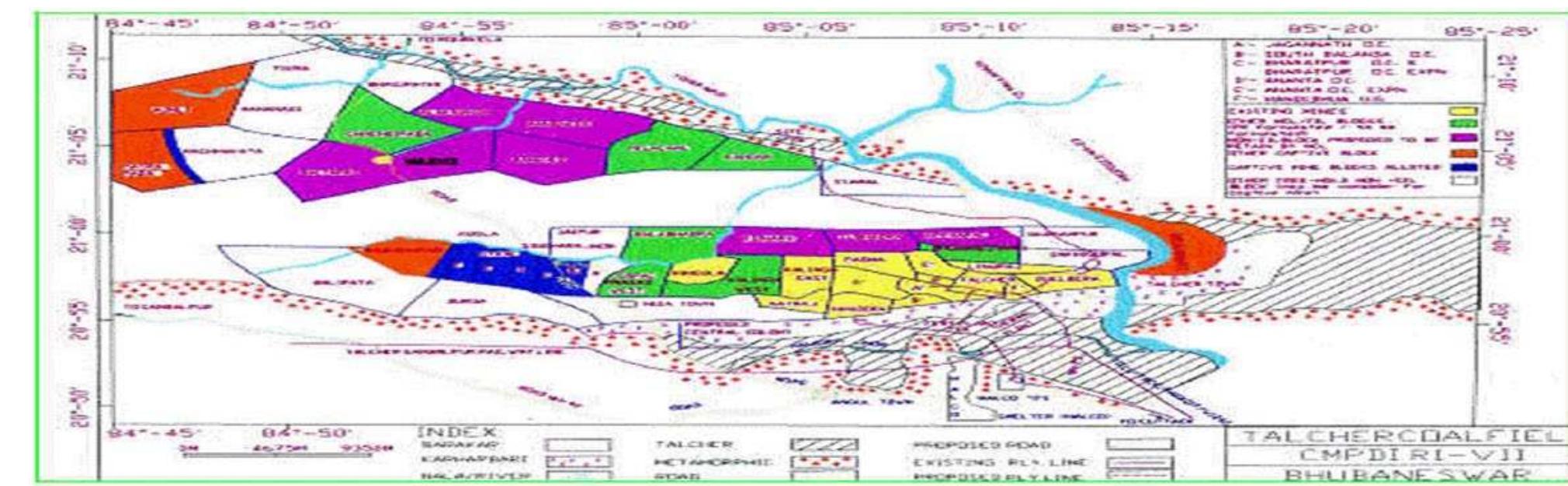 Map 1. talcher coalfield. adapted from