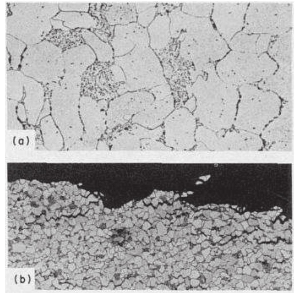 Microstructures of specimens from carbon steel boiler tubes