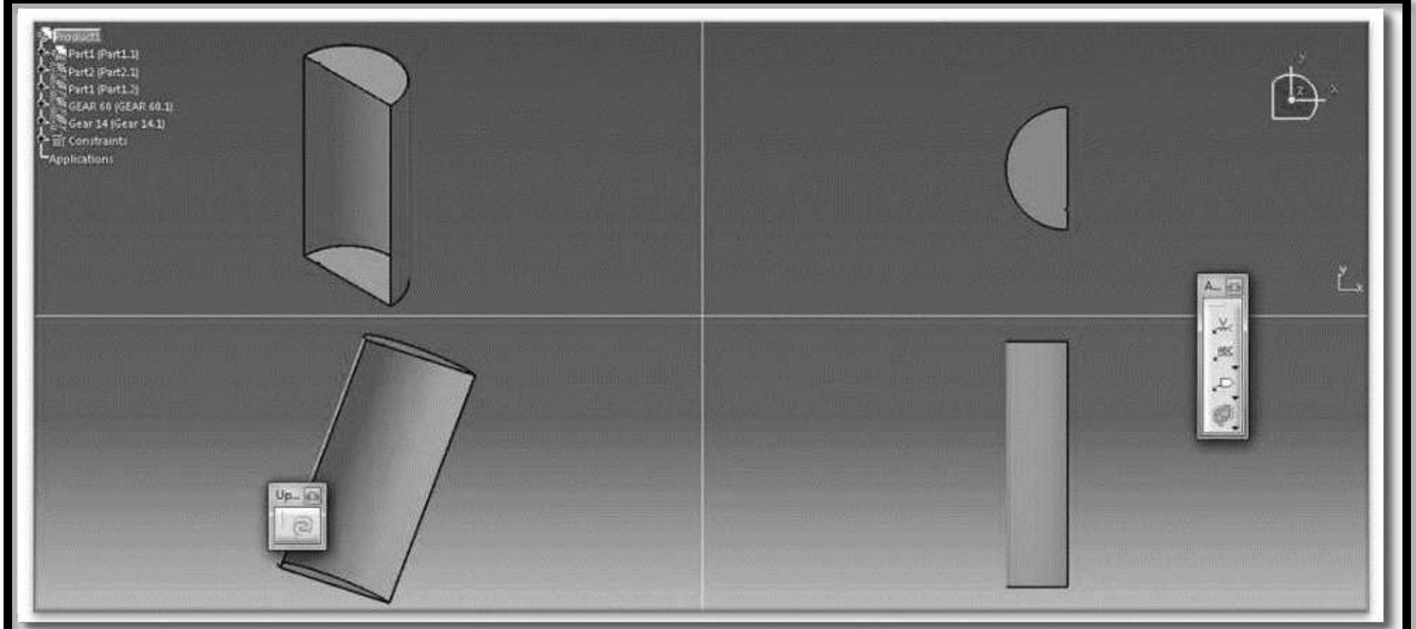 3 :various view of cad model of single blade