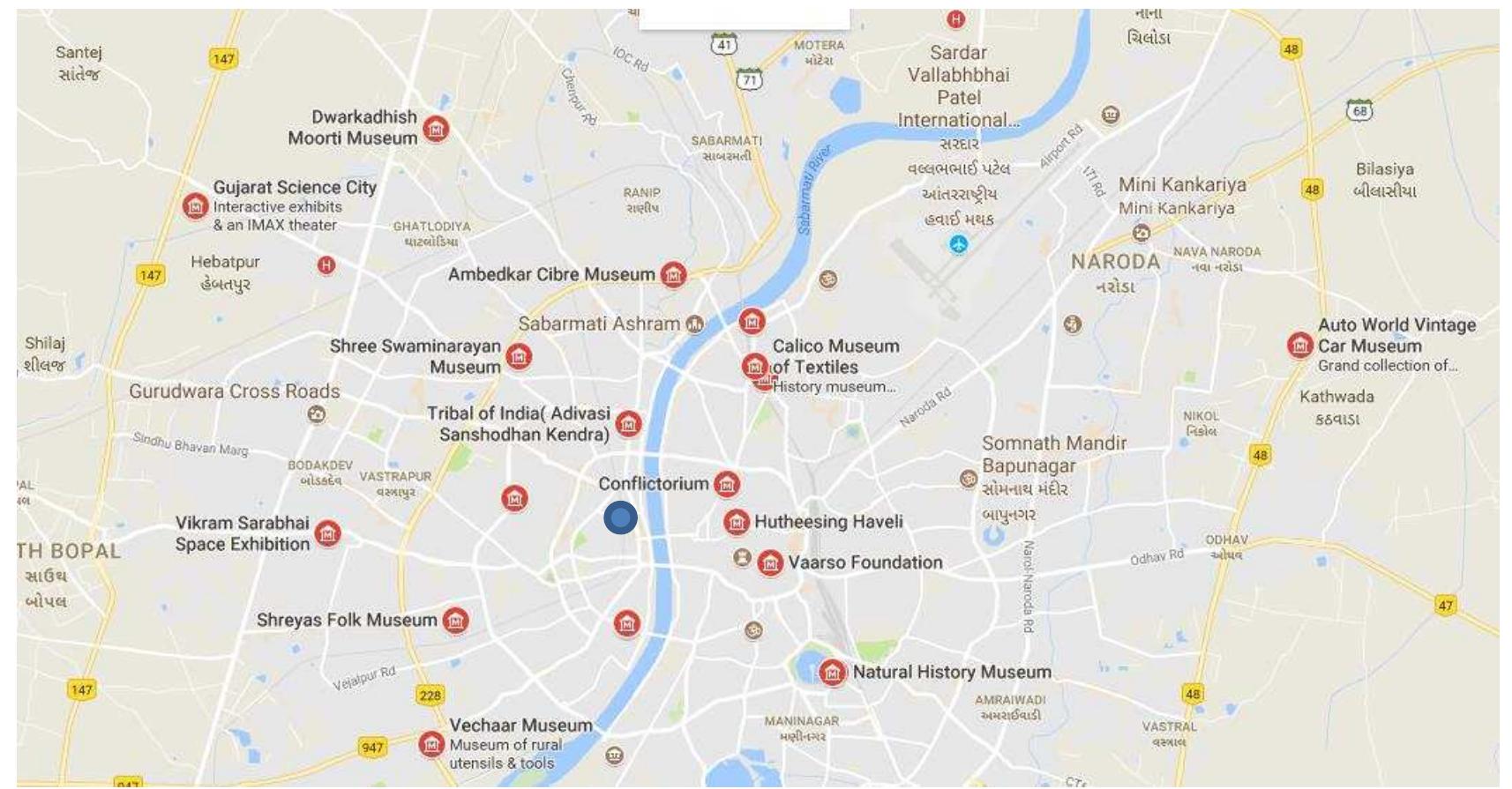 Illustration 85: map showing locations of all museums in