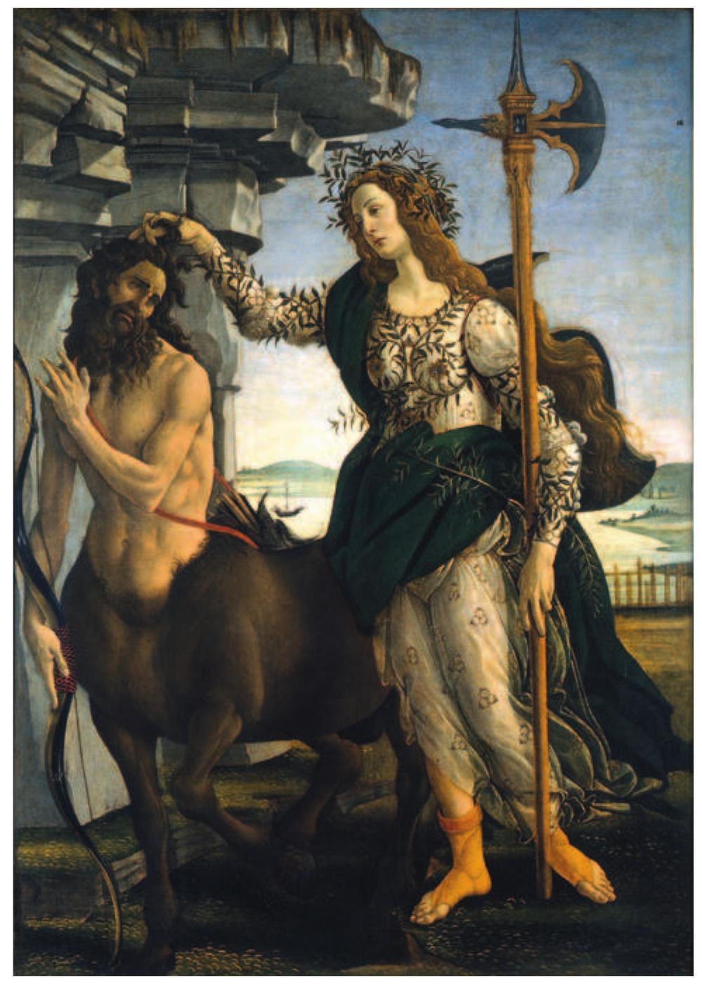 19 sandro botticelli, pallas and the centaur. florence,