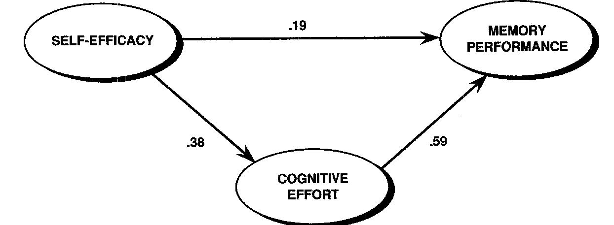 Path analysis showing that perceived self-efficacy enhances