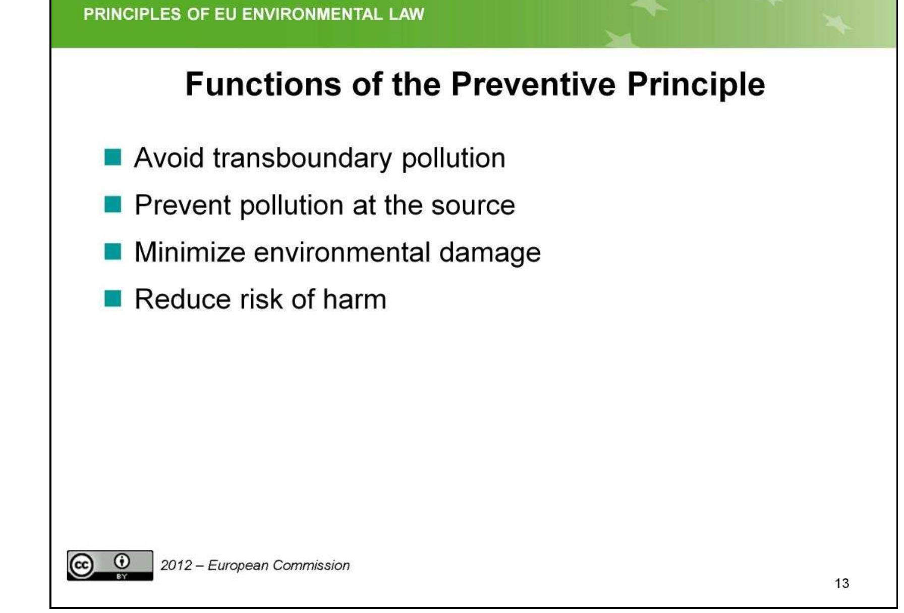 Figure 9 - Preventive and Precautionary Principles revised
