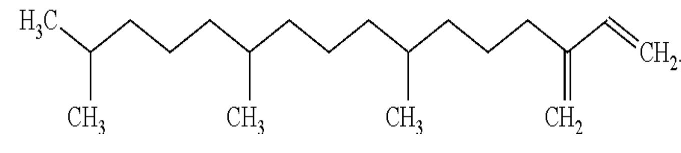 Structural formula of neophytadiene neophytadiene carvone is