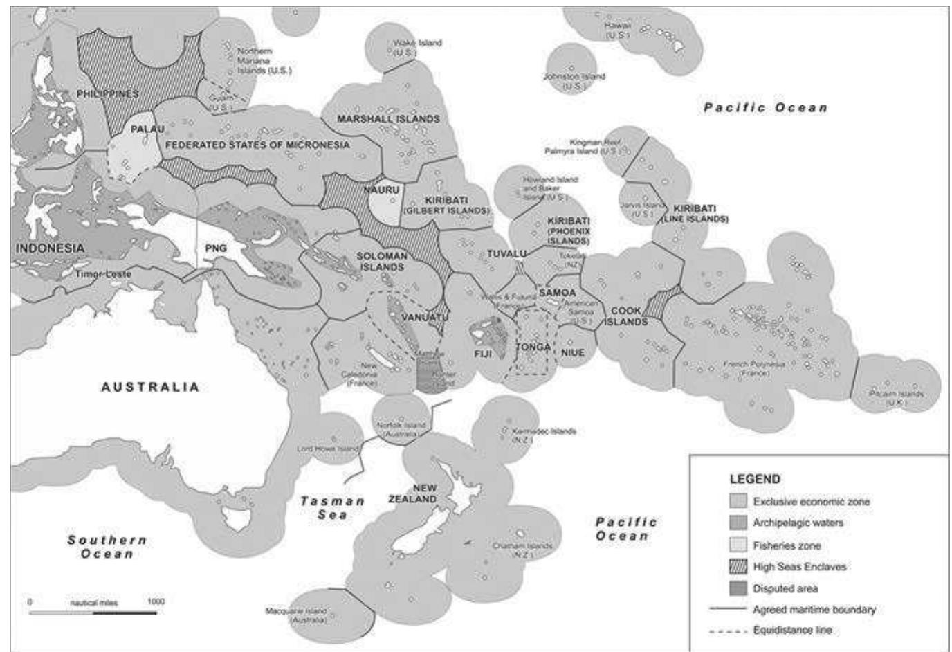 | map of the pacific island countries and territories and