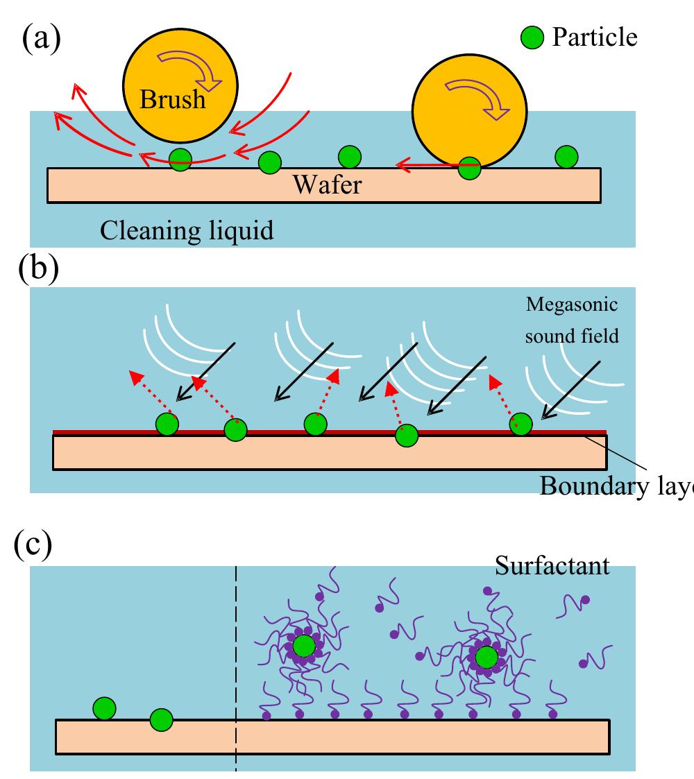 Basic schematic models of typical post-cmp cleaning of