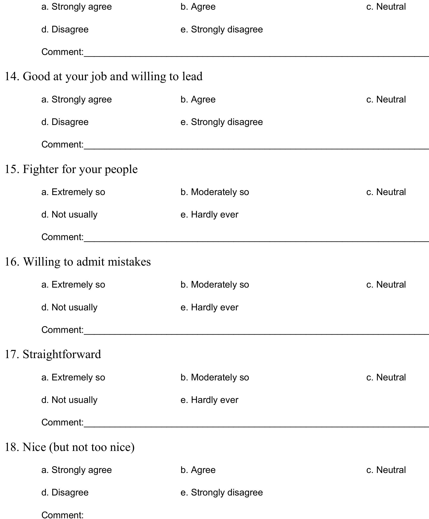 Table 10 - from A COMPARISON OF LEADERSHIP STYLES FOR