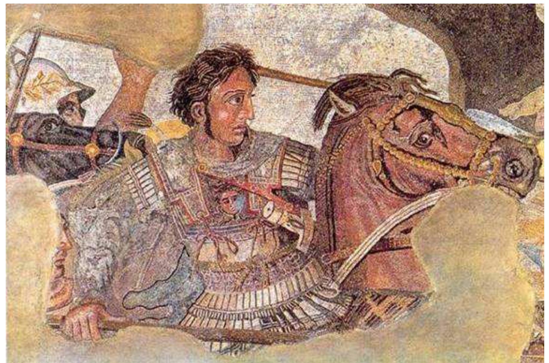 Alexander on his trusty : steed bucephalus engaged in