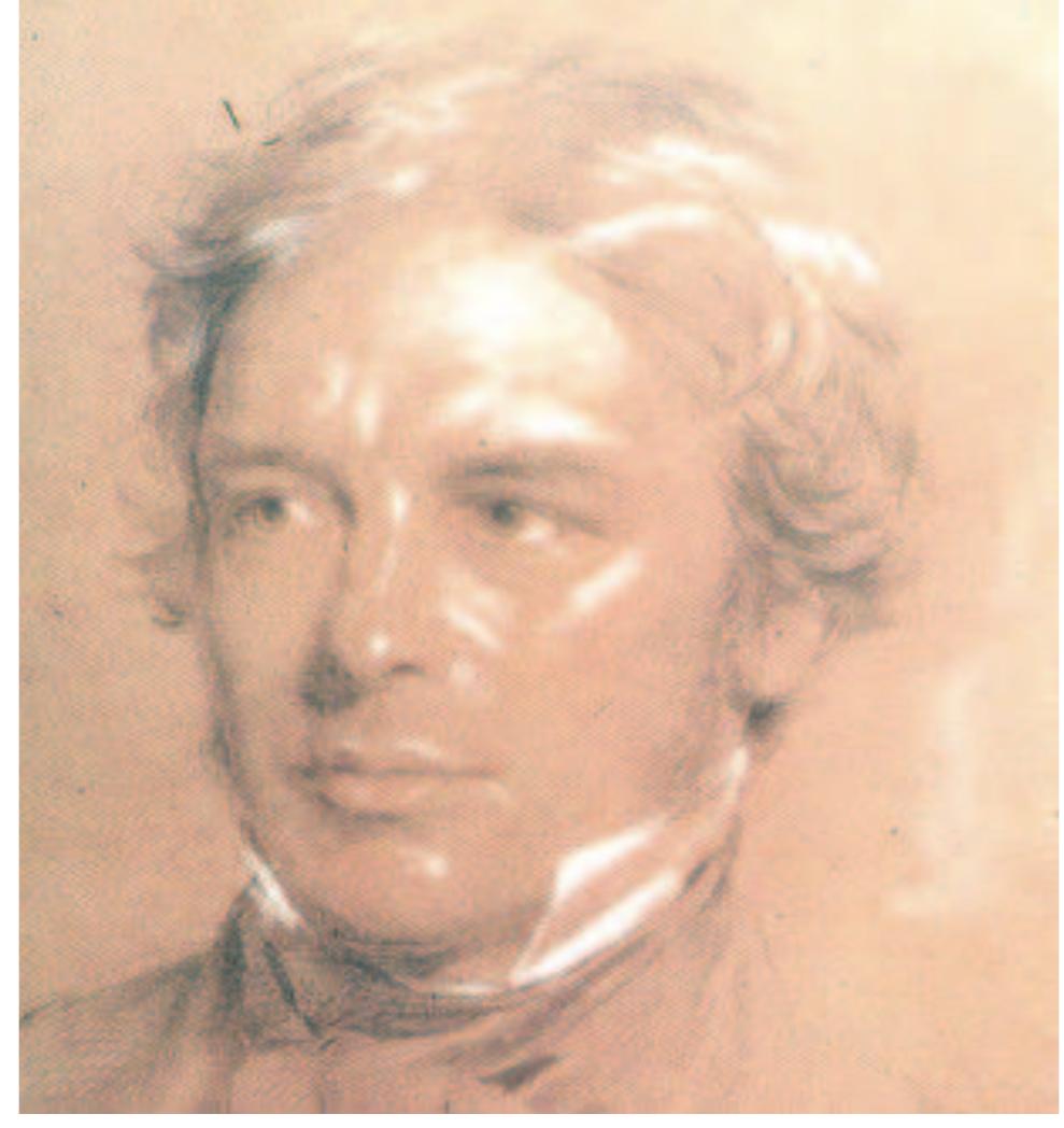 Portrait of michael faraday. reproduced by courtesy of the
