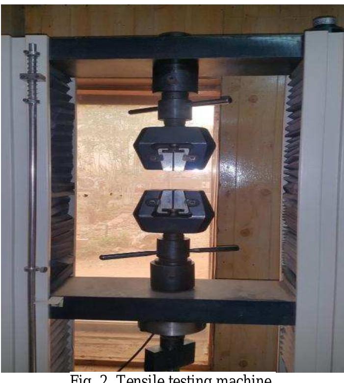 The three point bend machine. the bending specimens are