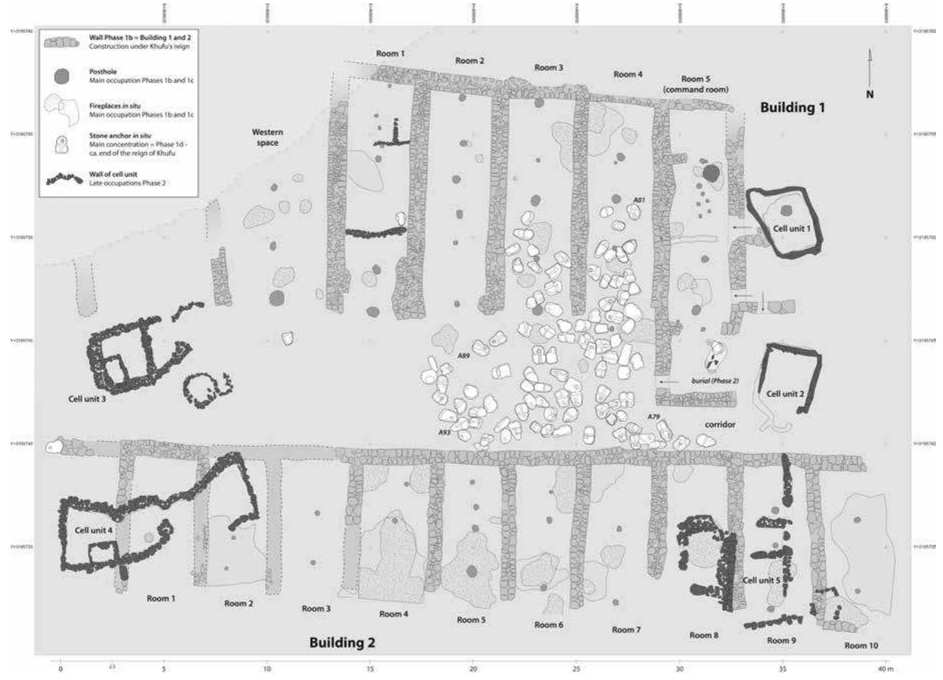 General map of the large harbor facilities, buildings 1 and