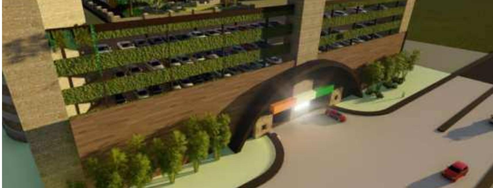 The concept renders to presentation of gardens or sticking