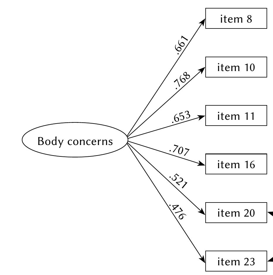 Factorial structure of the body concerns subscale in the Factorial structure of the body concerns subscale in the