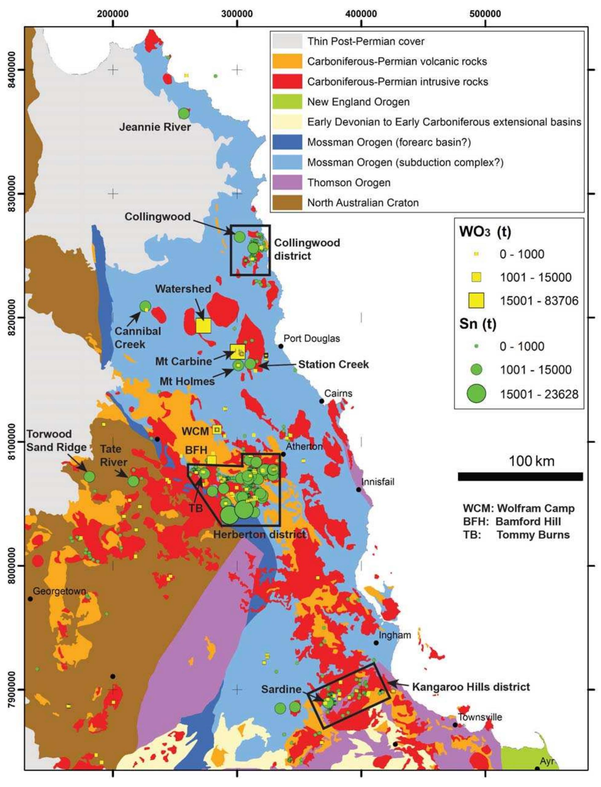 geology of north-east queensland and the distribution of w