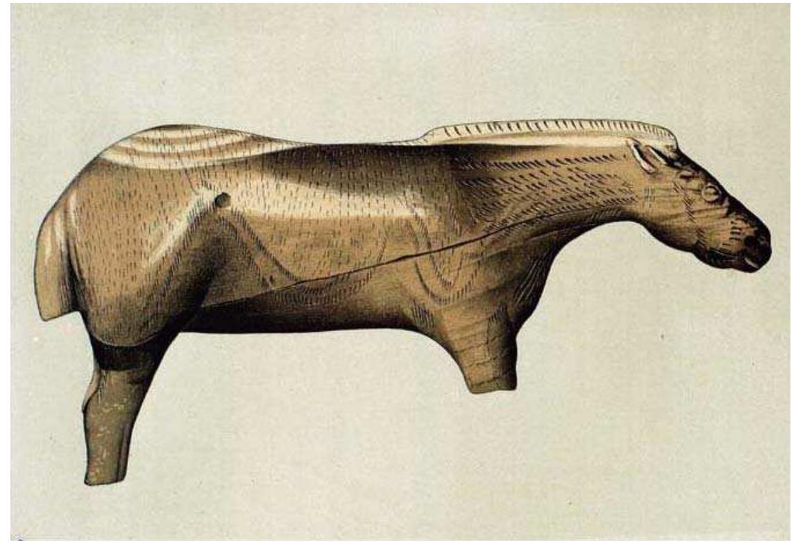 : statuette of a horse in ivory. (grotte des espélauges,
