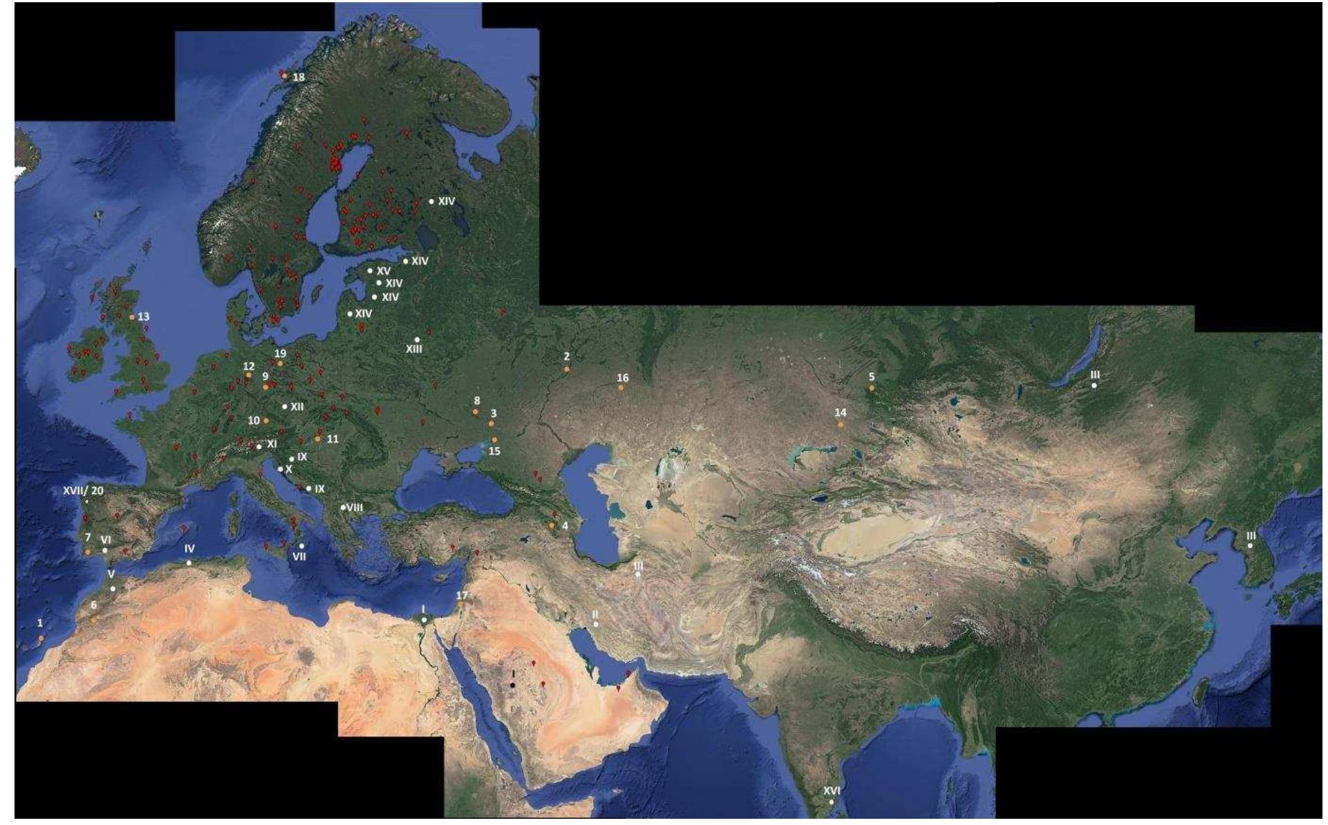 Global map of h2a1 mtdna dispersion’s pattern (hyper