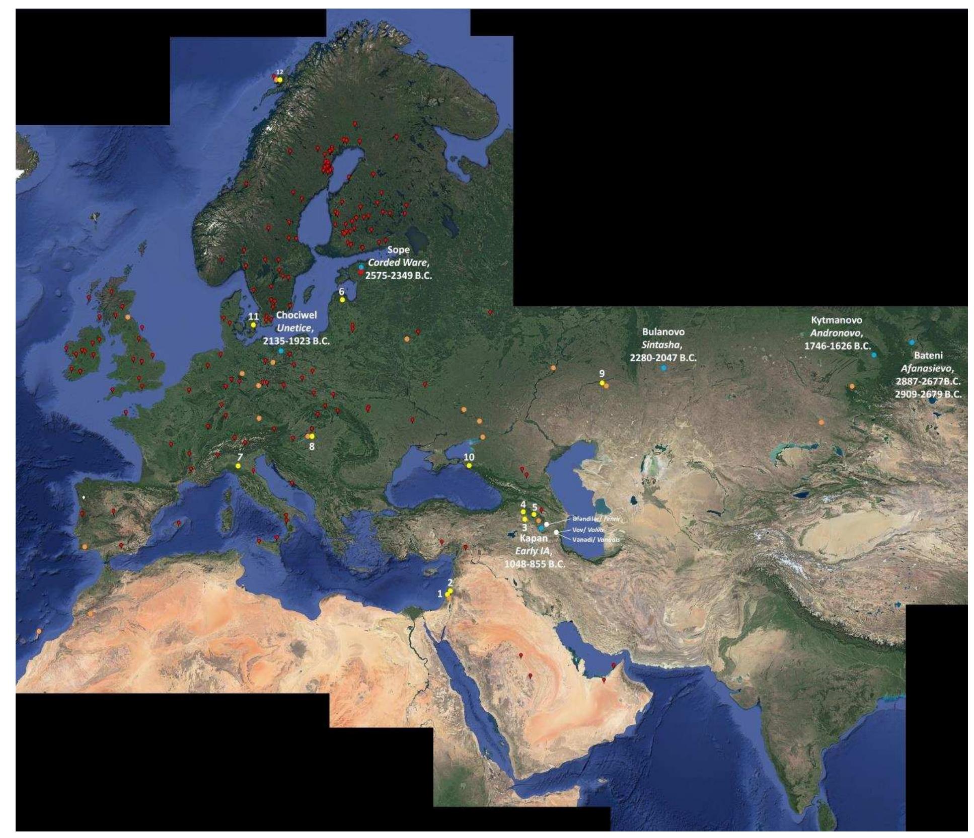Global map of h2a1 mtdna dispersion’s pattern (hyper