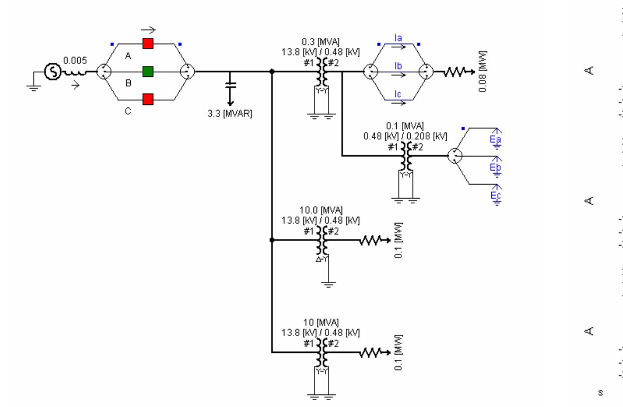 Diagram of ferroresonance simulation. distribution