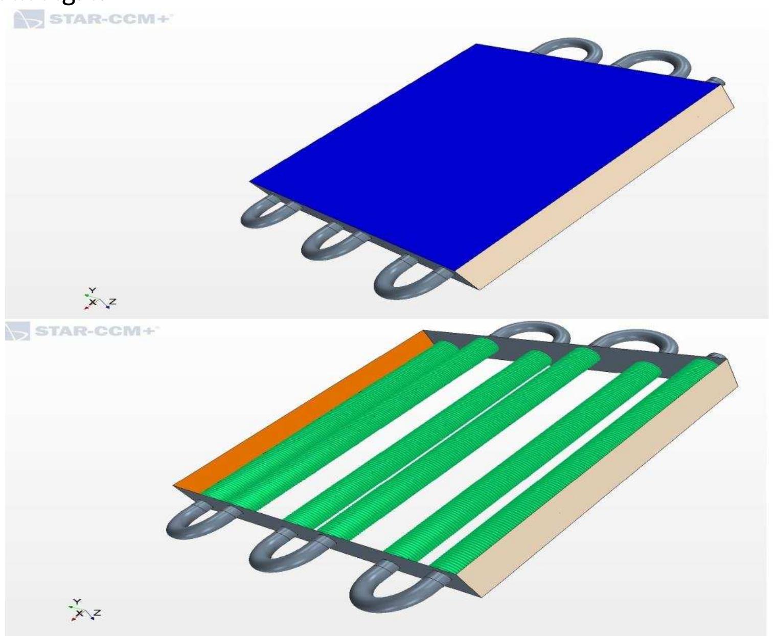 -4: single tube bank cad model displaying the exhaust