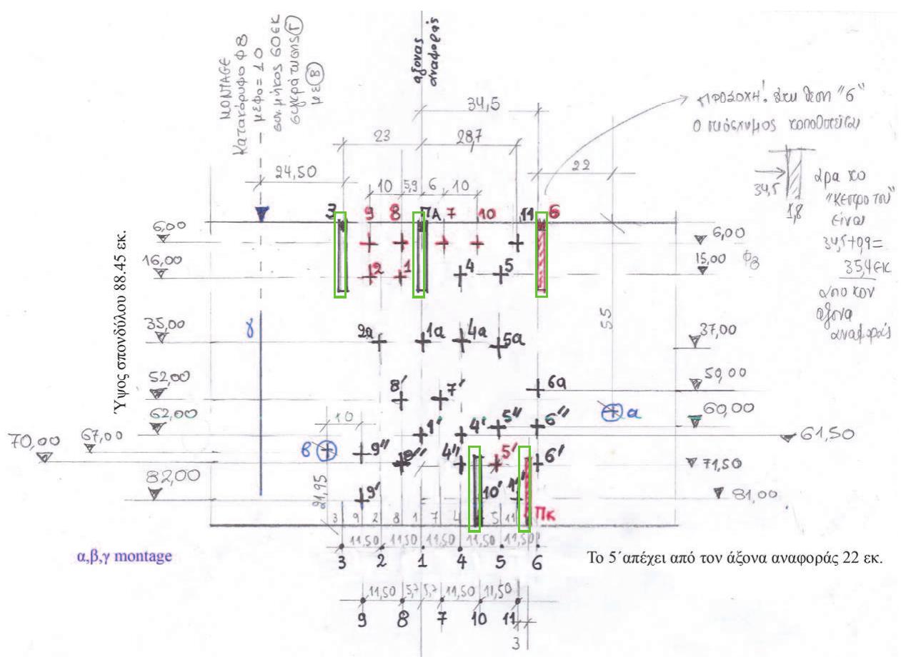 Sketch of the cross-section of the fractured surface of the