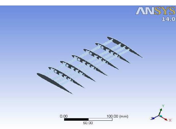 1 design model of aircraft wing with ribs and stringers the