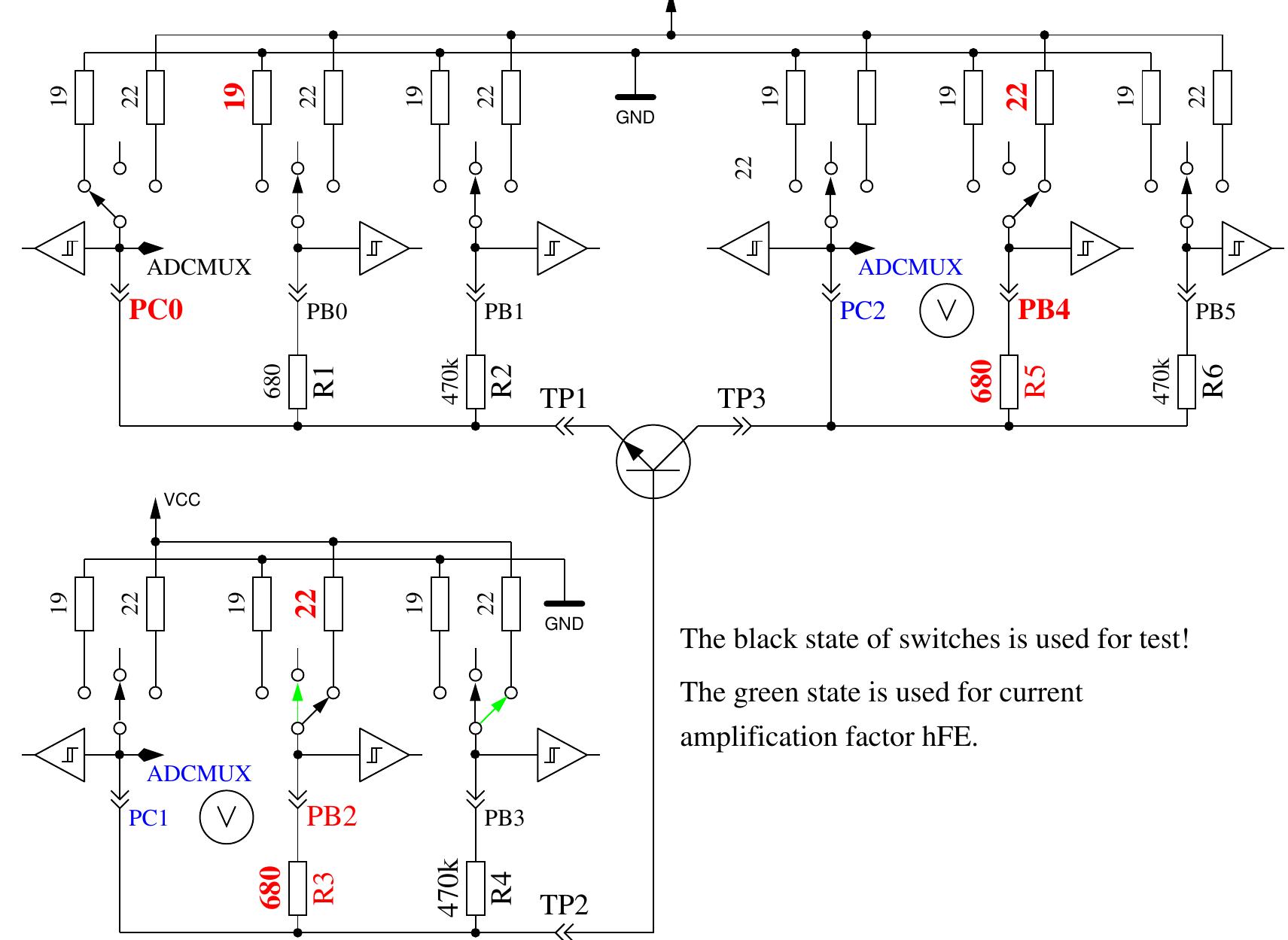 6. test and hfe measurement of npn transistor with common