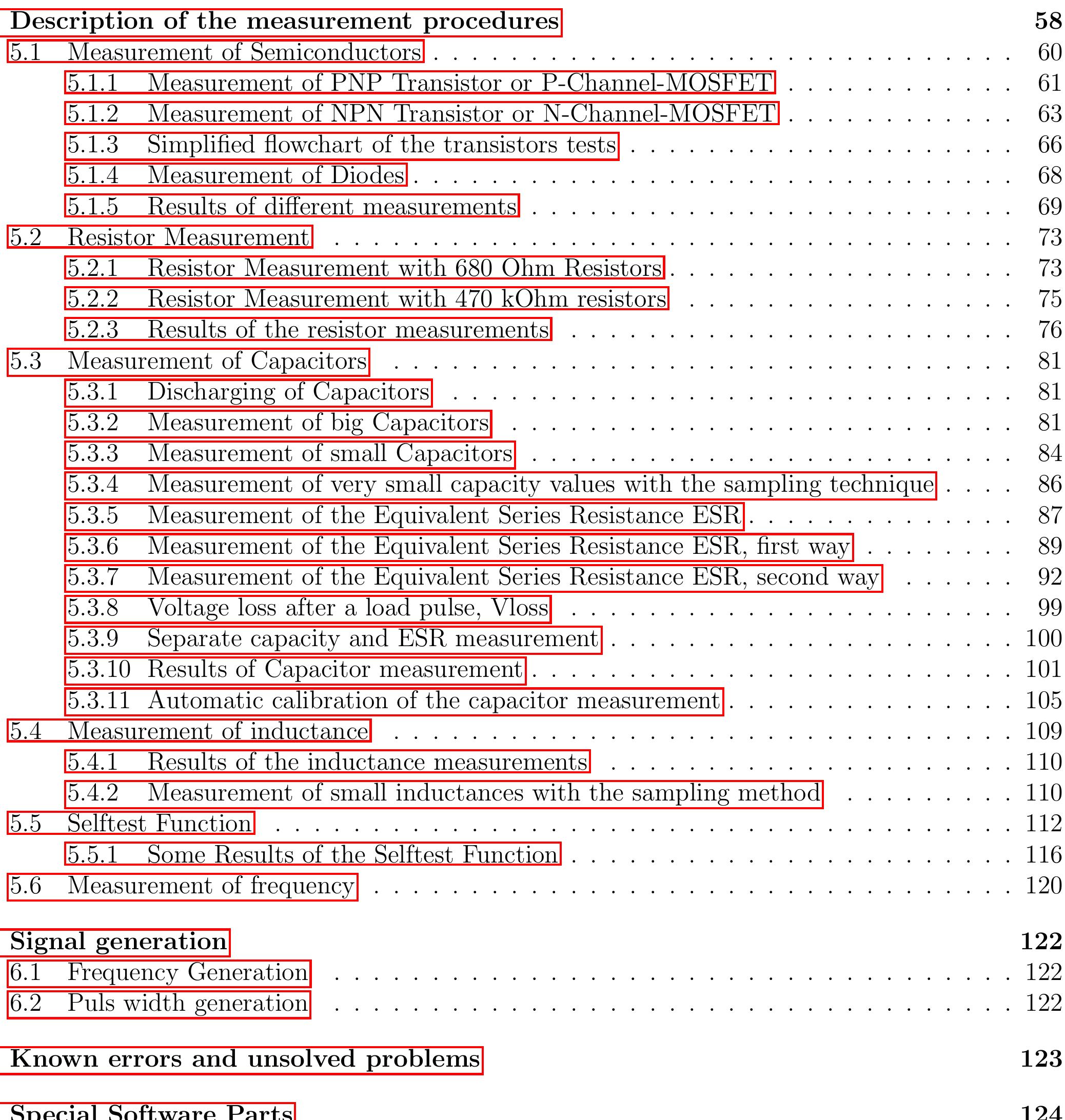 Table 2 - TransistorTester with AVR microcontroller and a