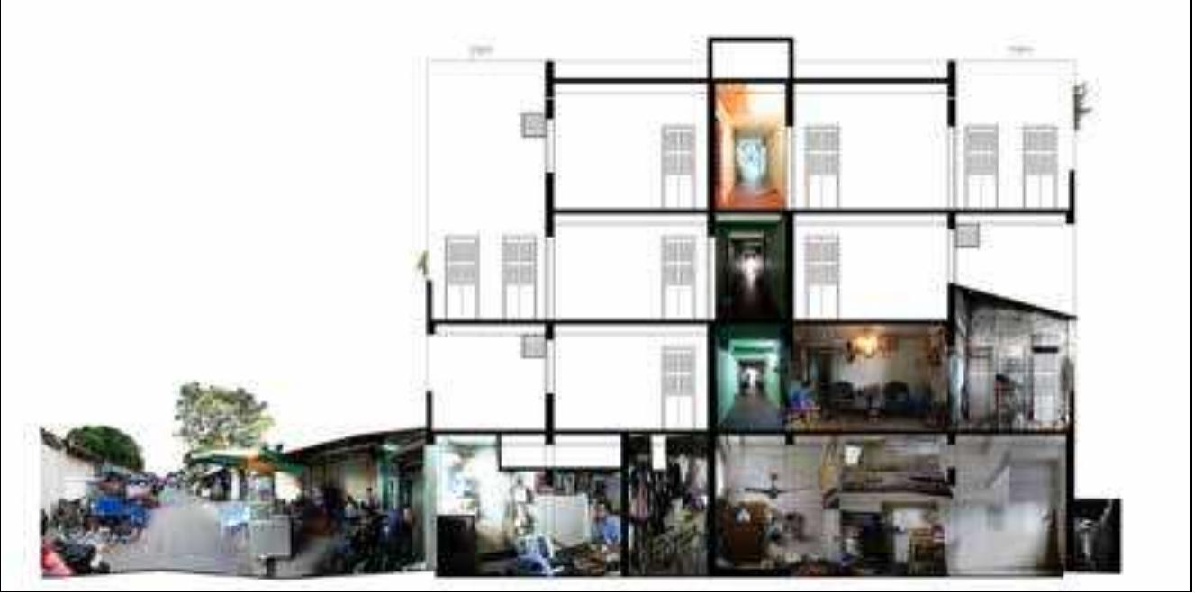 4.3 the overlaying of photos and 2d drawing ofa section of