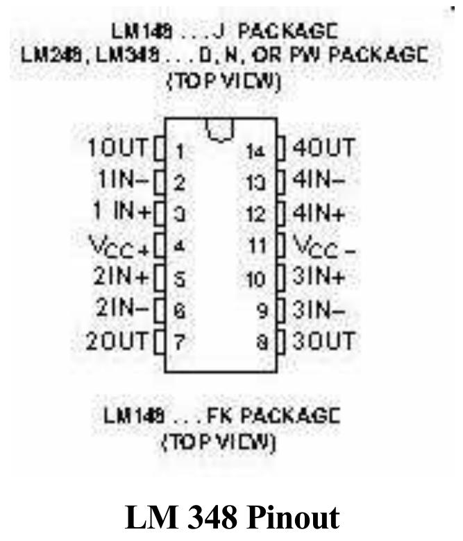 The pin-out for the lm 348 is shown below. the proportional