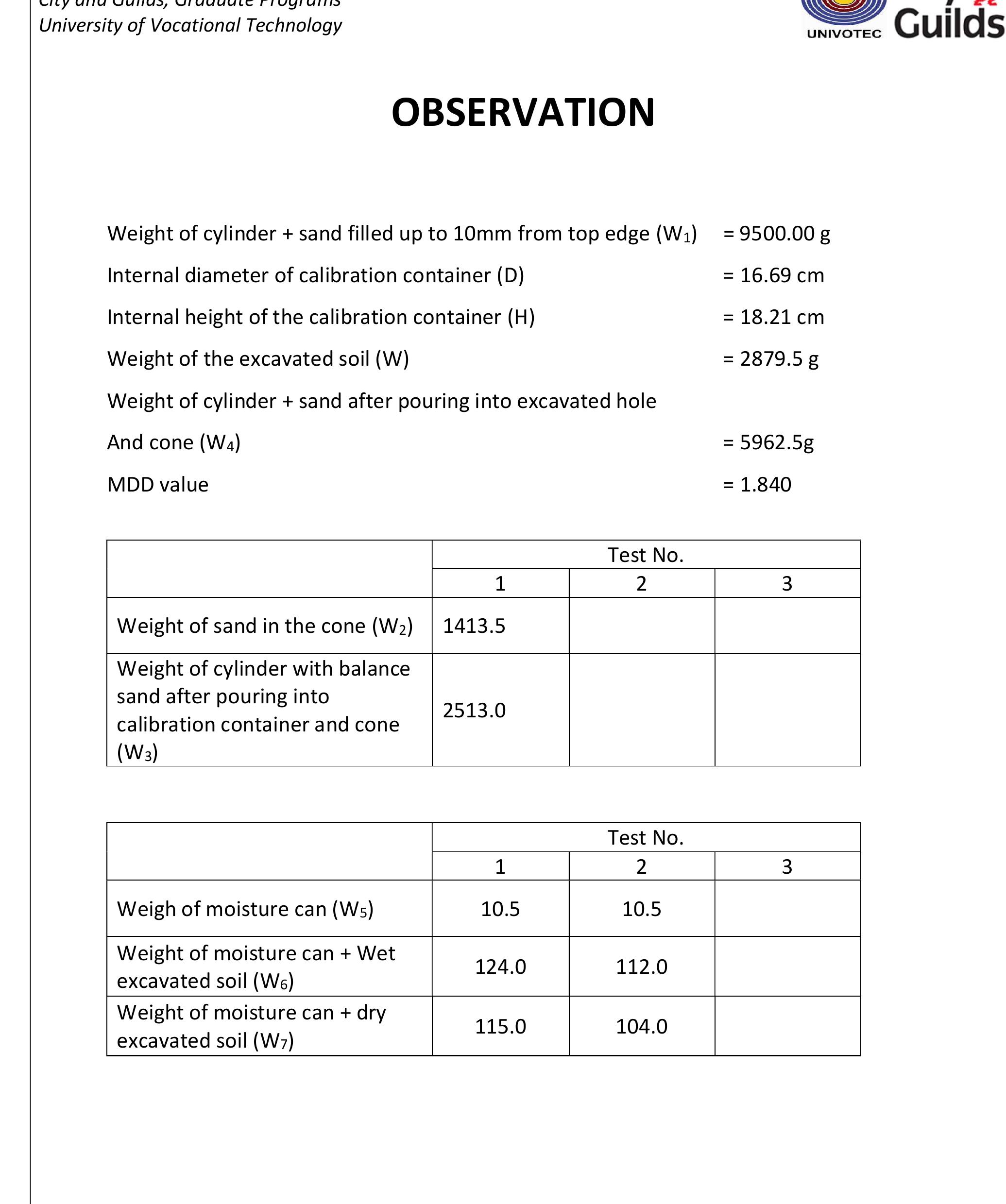 (PDF) Sand Cone test