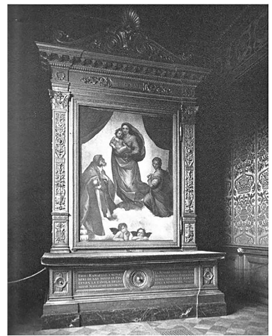 Installation of the sistine madonna in room a of the